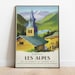Les Alpes, French Alps Print, France Poster, Skiing, Mountain Art ...
