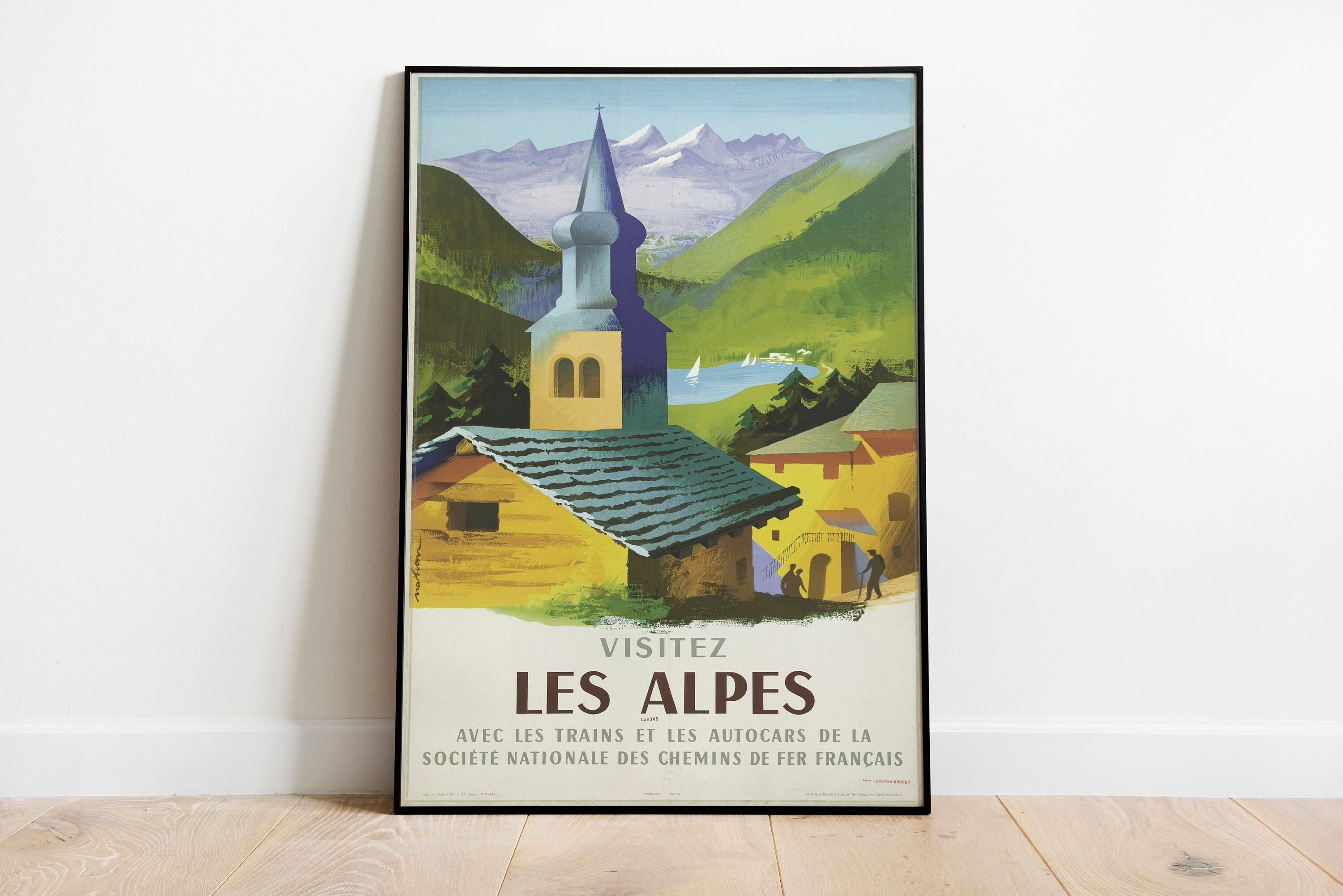 Les Alpes French Alps Print France Poster Skiing Mountain - Etsy