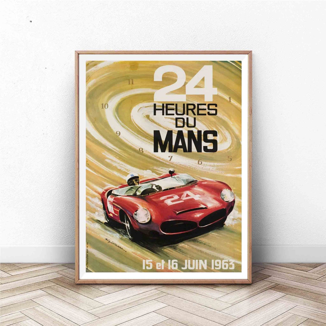 Vintage Grand Prix Poster | Car Print | Racing Art | Monaco | Hours of ...
