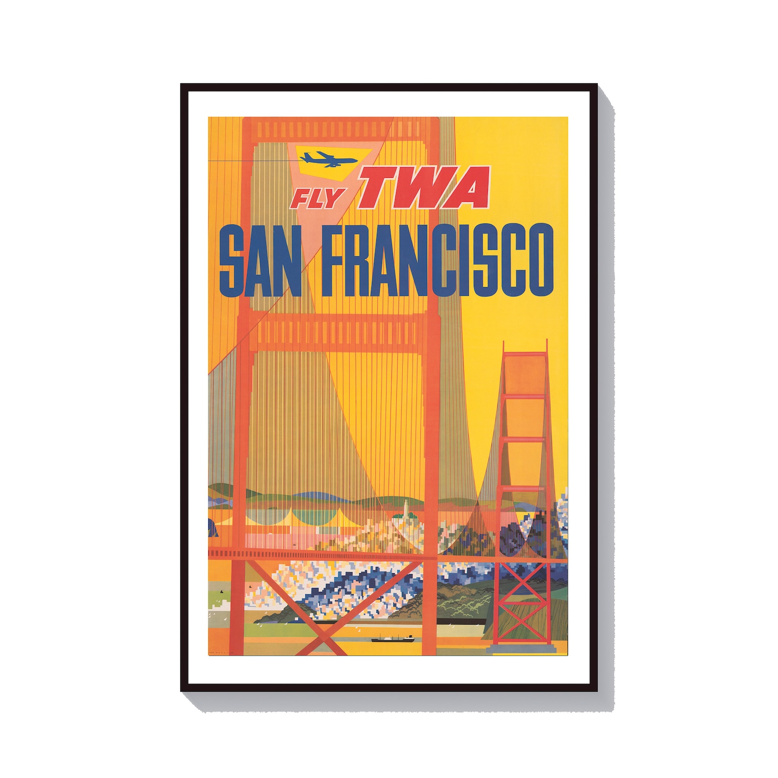San Francisco Poster SFO Art San Fran Art Plane Poster - Etsy
