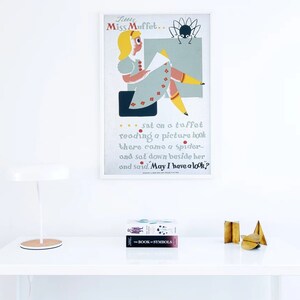 Nursery Rhyme Little Miss Muffet Library Poster Reading Art Classroom ...