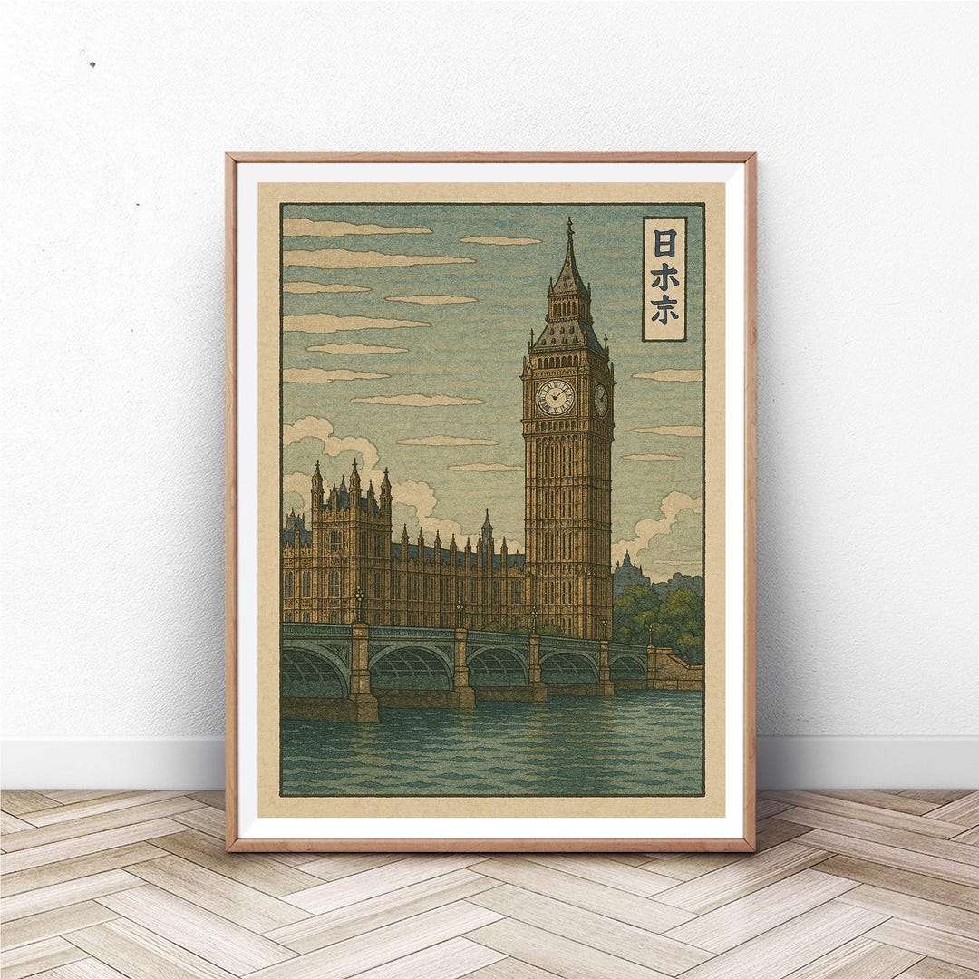 London Poster – Japanese Woodblock Print Style | Ukiyo-e City Art Print ...