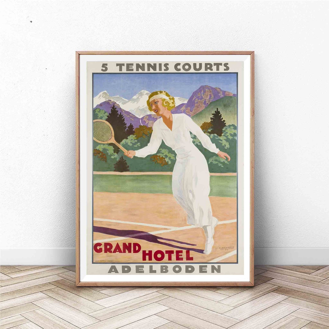 Vintage Tennis Print | Sports Poster | Tennis Player Wall Art ...
