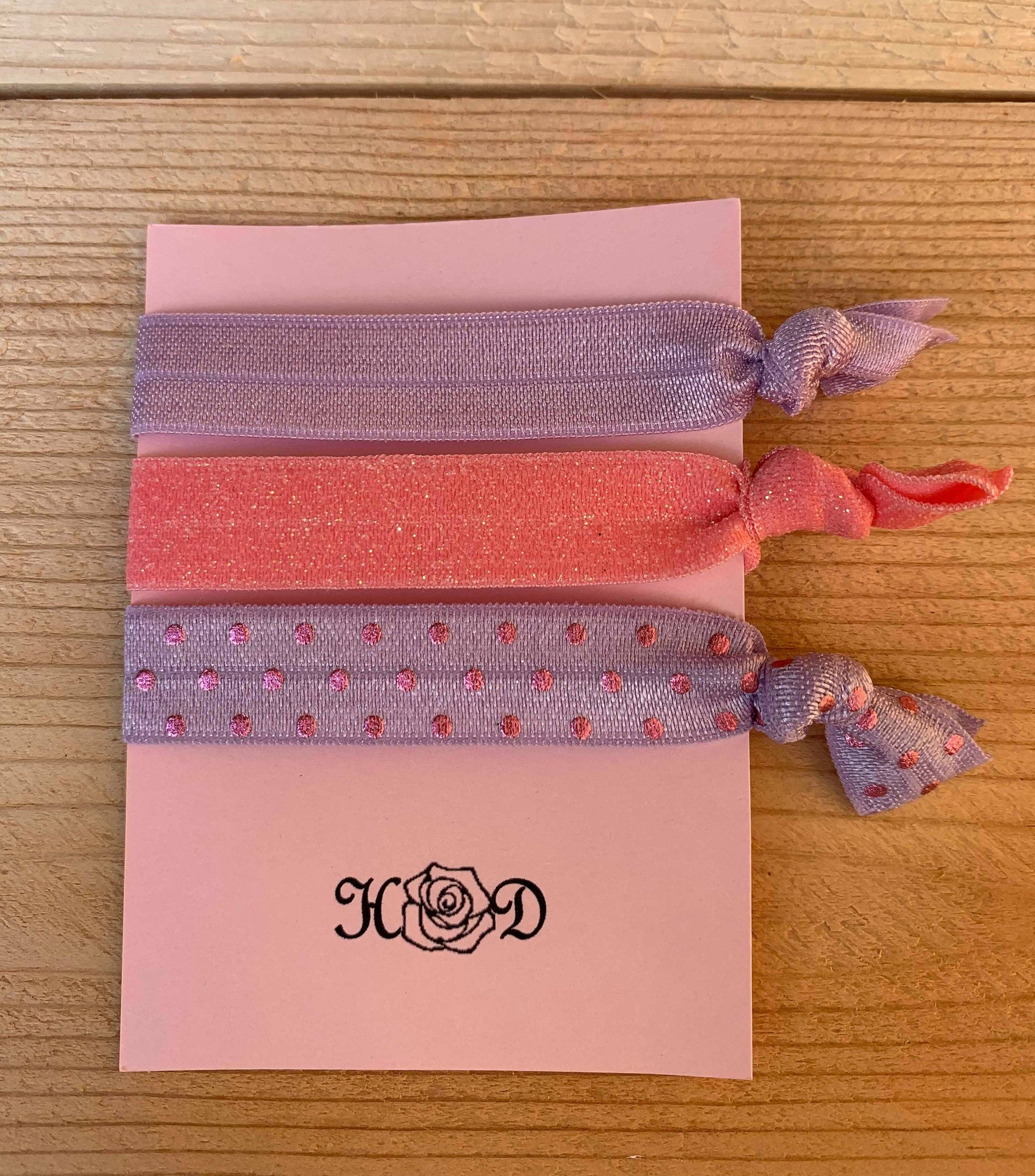 Juego de corbata de cabello elástico Fiesta púrpura / Corbatas de cinta ...