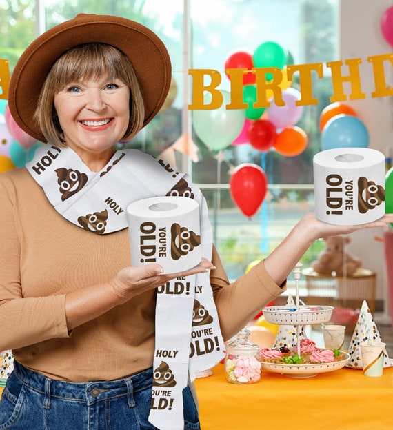 Printed TP Birthday Gift Toilet Paper Holy You re Old Bday Party Funny Gag Gift Novelty Unique Happy Birthday Presents 500 Sheets Etsy UK