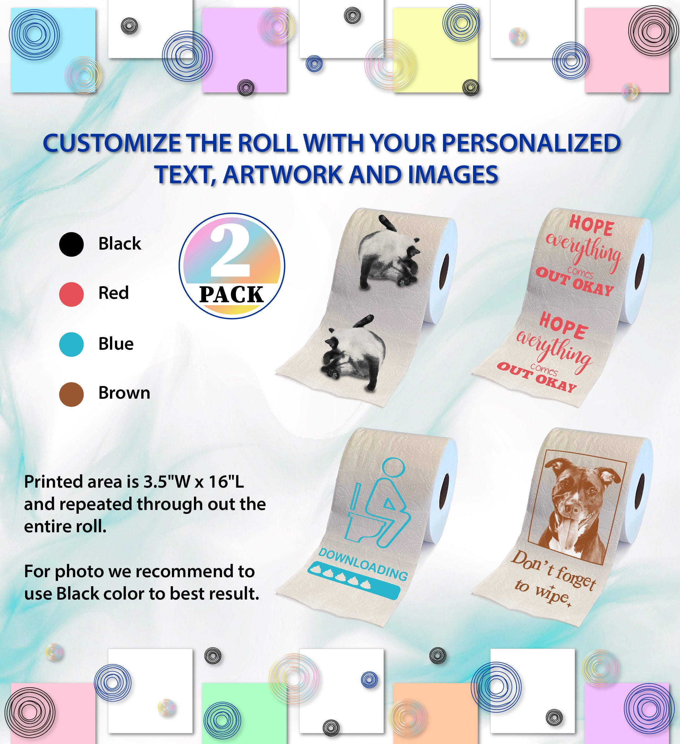 Printed TP Custom Personalized Printed Toilet Paper Gag Gift - Etsy