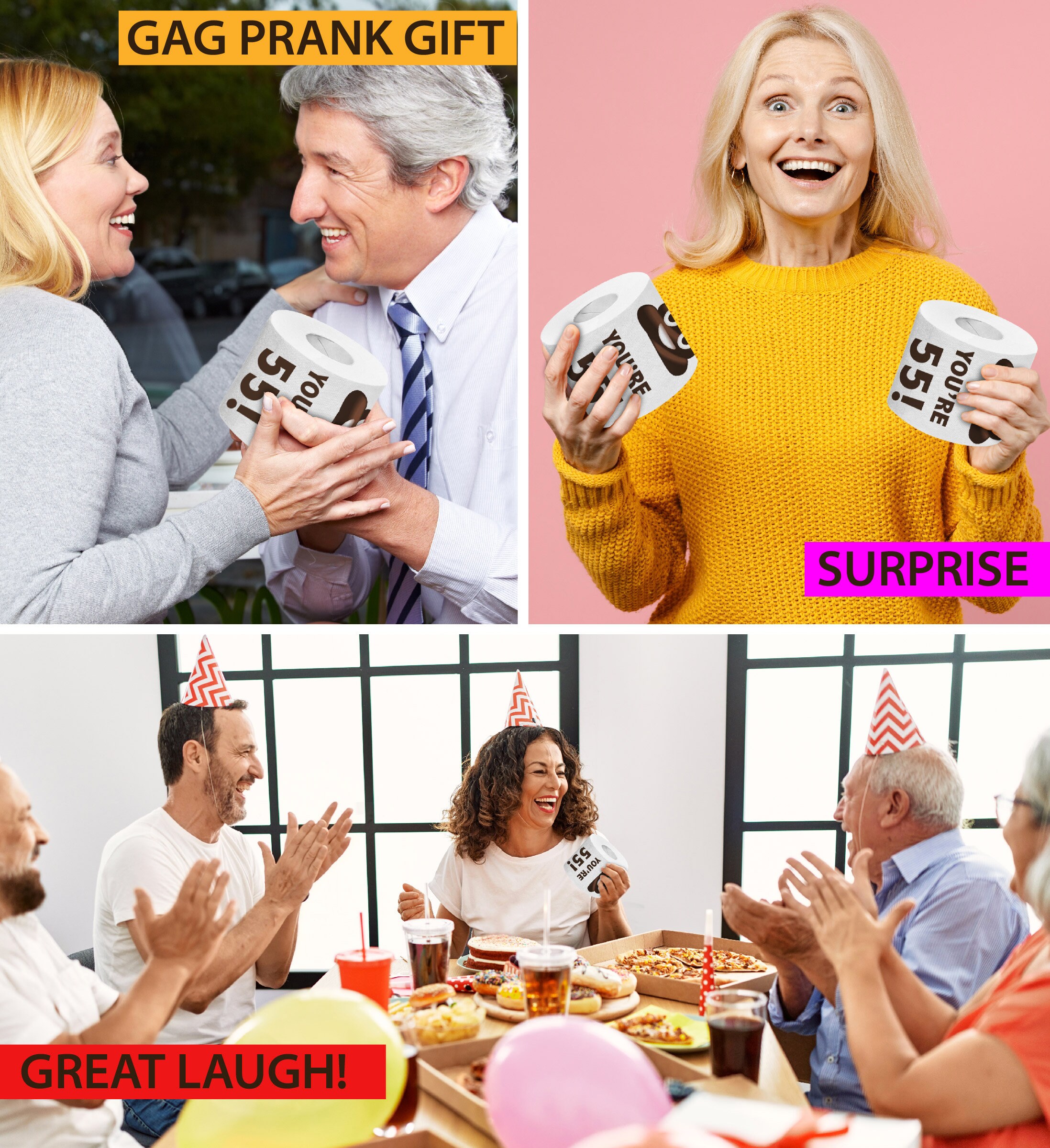 Printed TP Holy Poop You're 55 Printed Toilet Paper Gag - Etsy