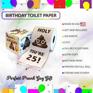 Printed TP Holy Poop You're 28 Printed Toilet Paper Gag - Etsy