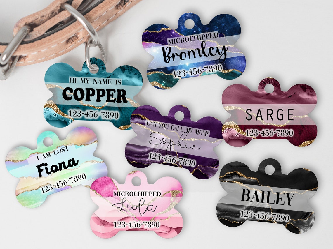 Agate Dog Tags Personalized Dog Tag Funny Custom Dog ID Tag - Etsy