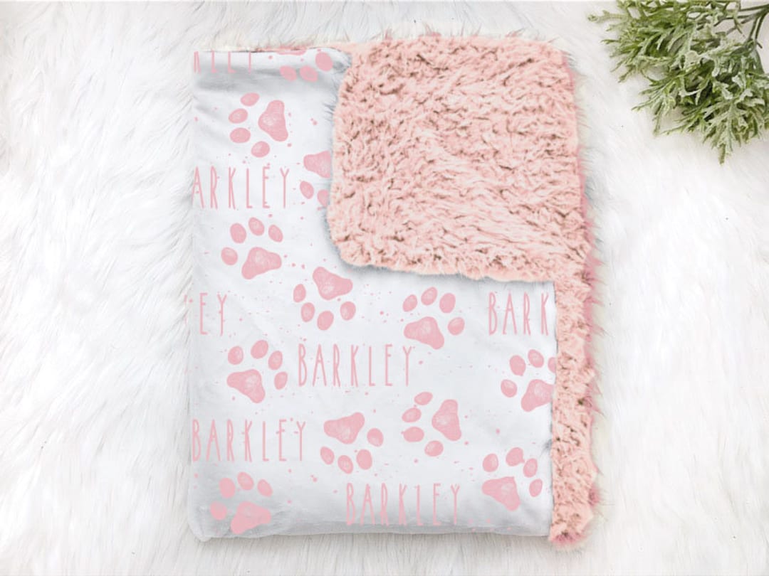 Personalized Pink Pet Blanket: Custom Dog/cat Sherpa Fleece - Etsy