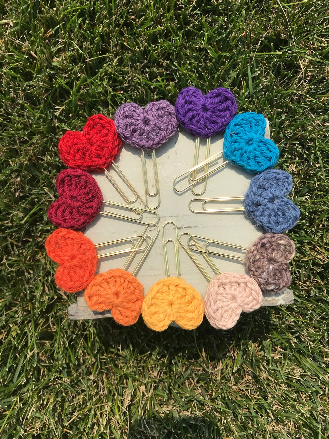 Crochet Heart Planner Clip Paperclip Bookmark - Etsy