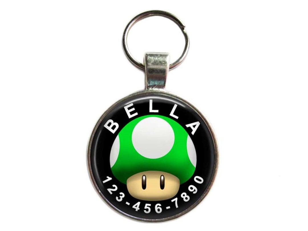 Dog ID Tag Green Mushroom mario Dog Tag Cat Tag Pet - Etsy