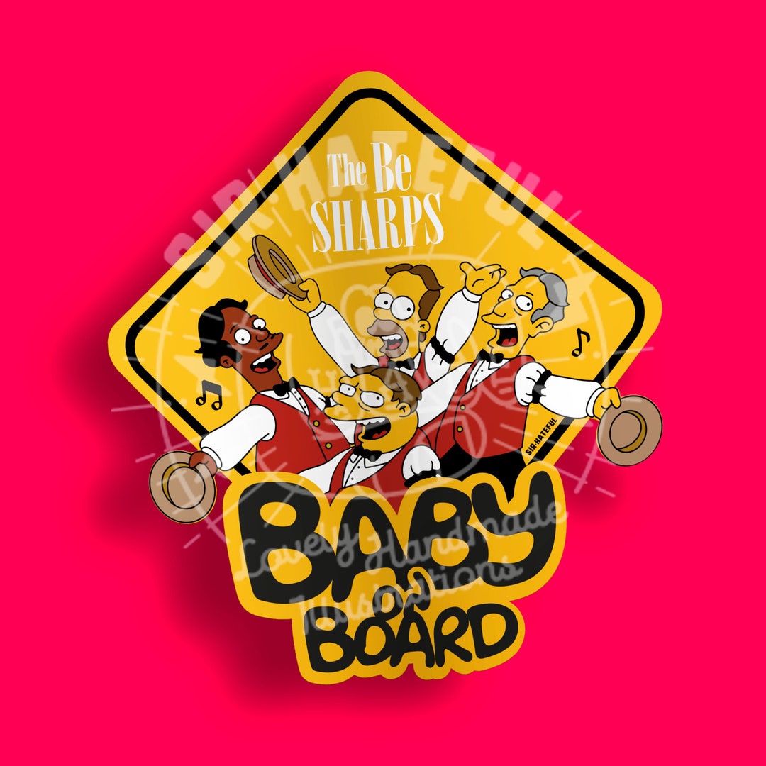 NEW DESIGN the Simpsons Baby on Board Burt Ward Sticker 14,5X16 Cm / 5 ...