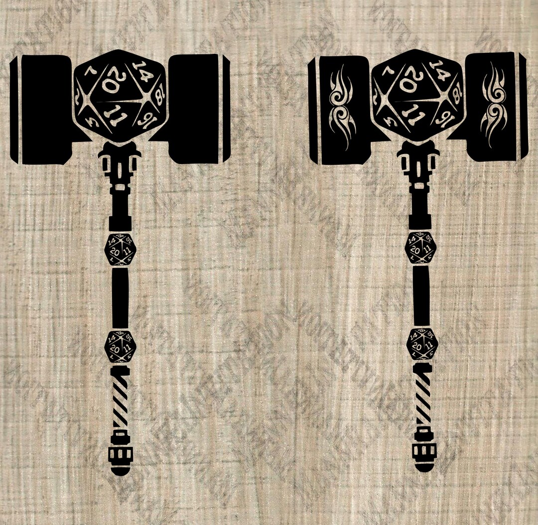 D20 War Hammer SVG PNG: RPG Game Master Clipart (digital Download) - Etsy