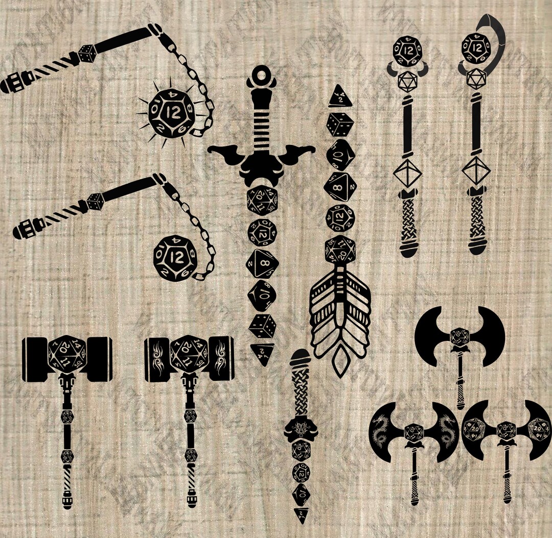 12 Svg Weapons Files Game Master Svg 12 Png Weapons Axe Dagger Hammer ...