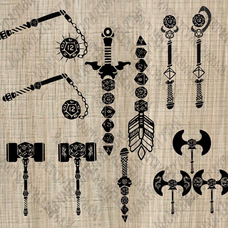 Dice Sword Svg - Etsy