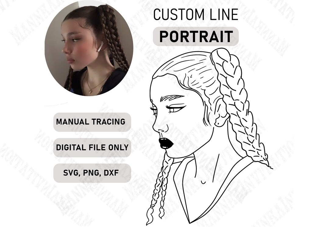 Custom SVG Portrait From Photo to SVG Cutting File Line SVG Portrait ...