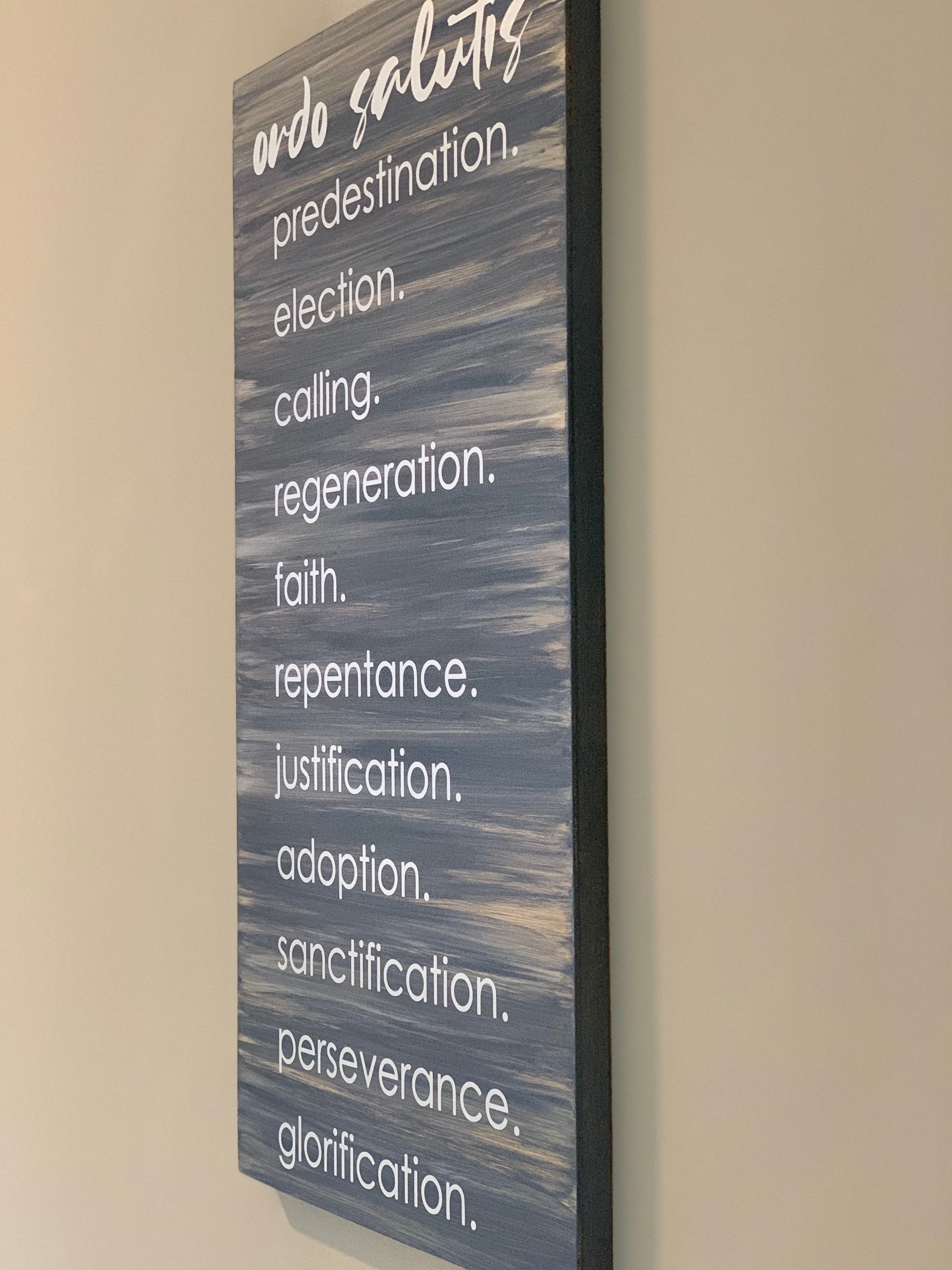 Order of Salvation Reformed Theology Sign Religious wall art | Etsy