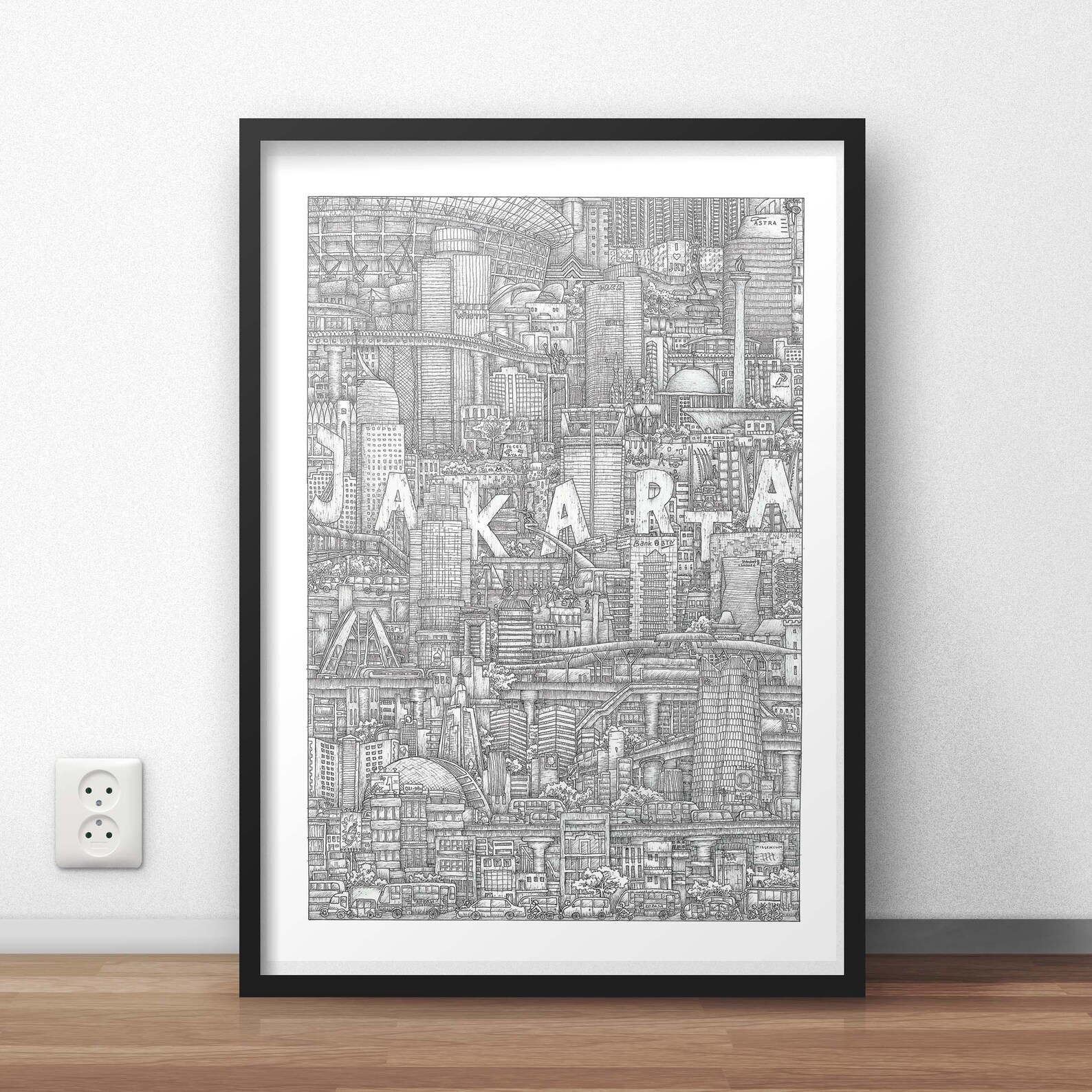 Jakarta City Prints From Detailed Hand Drawn Art for Home - Etsy
