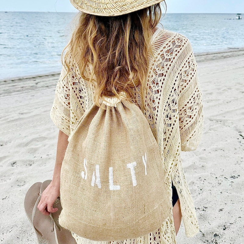 Jute Drawstring Backpack - Etsy