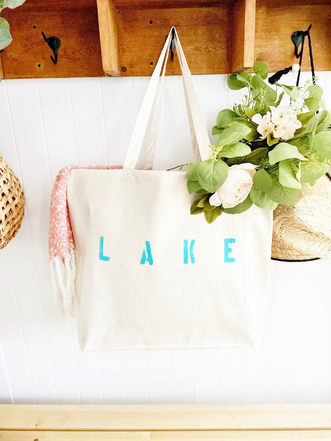 LAKE Over Sized Canvas Tote Bag, Ladies Getaway Tote Bag, Girls Trip ...