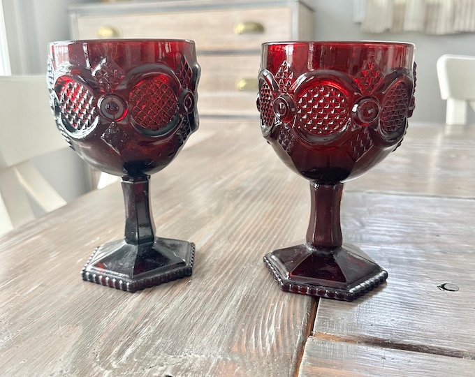 Colony Parklane Ruby (flash) - One Water Goblet - 5 1/4" Tall - One ...