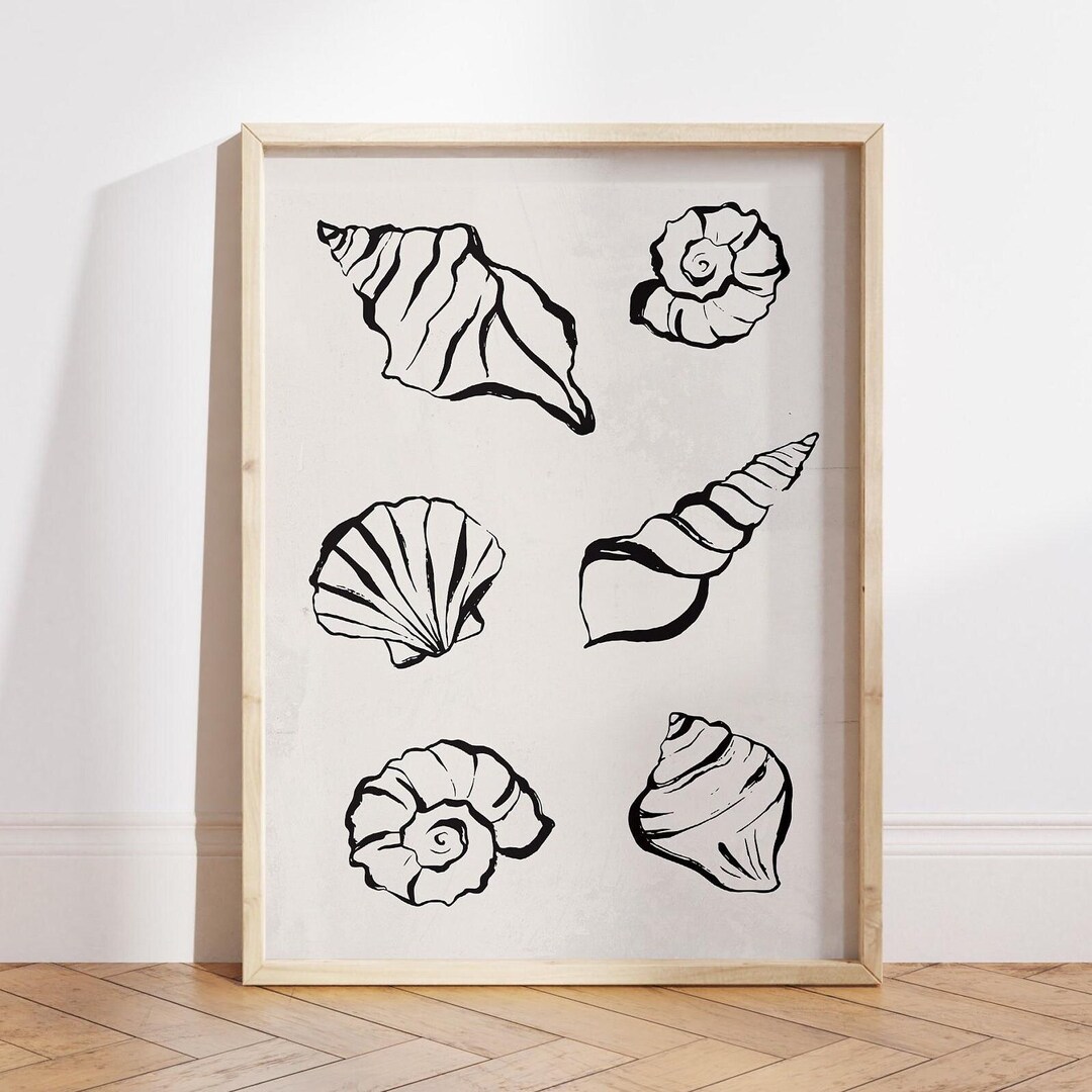 Minimalist Sea Shells Wall Art – Coastal Home Decor (digital Download ...