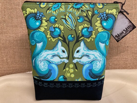 Tula Pink Squirrel Zippered Pouch in Fern - Etsy