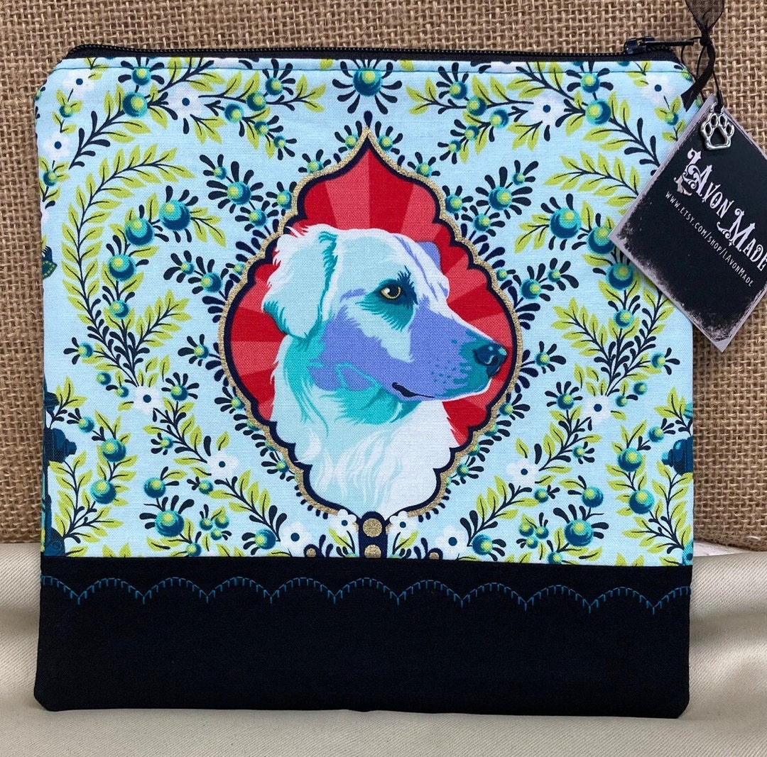 Labrador Puppy Dog Eyes Zippered Pouch in Bluebell - Etsy