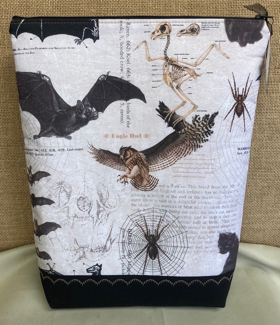 Creepy Zippered Pouch *yarn/craft Project Bag - Etsy