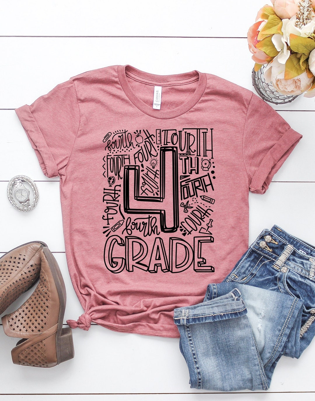 4th Grade Shirt, School Team Shirts, Fourth Grade Shirts, Grade Shirts ...