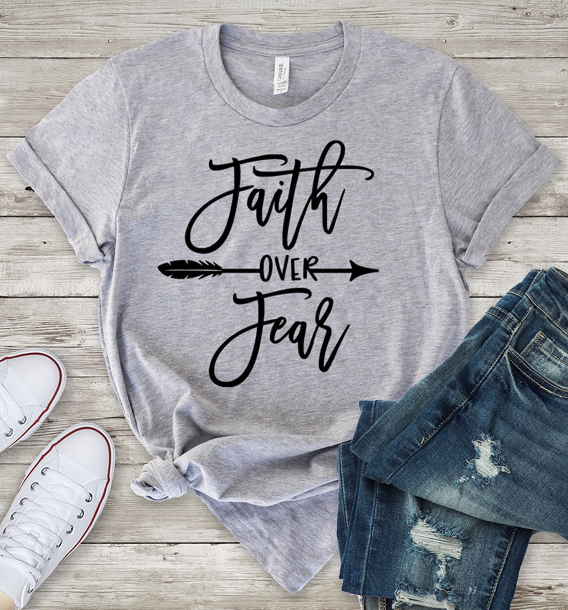 Faith Over Fear Shirt Women Faith Over Fear Tshirt Faith - Etsy