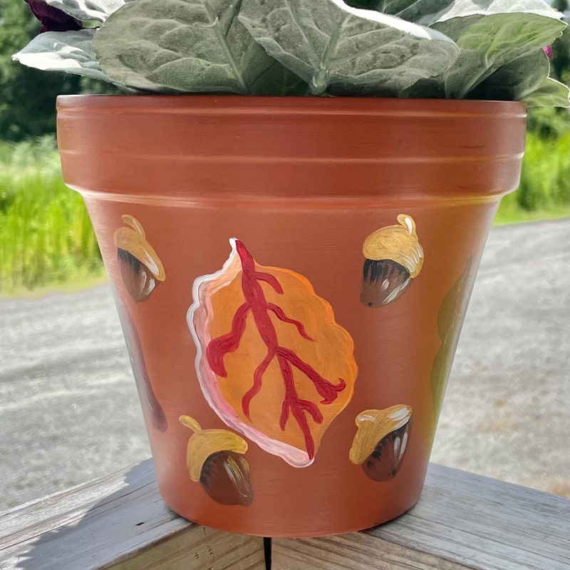 Fall Clay Pot - Etsy