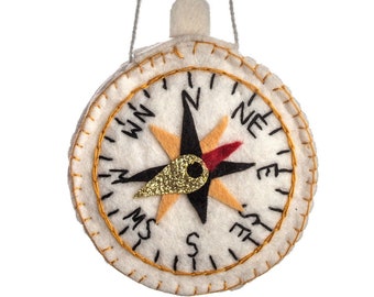 Nautical Compass Rose Glass Ornament - Etsy