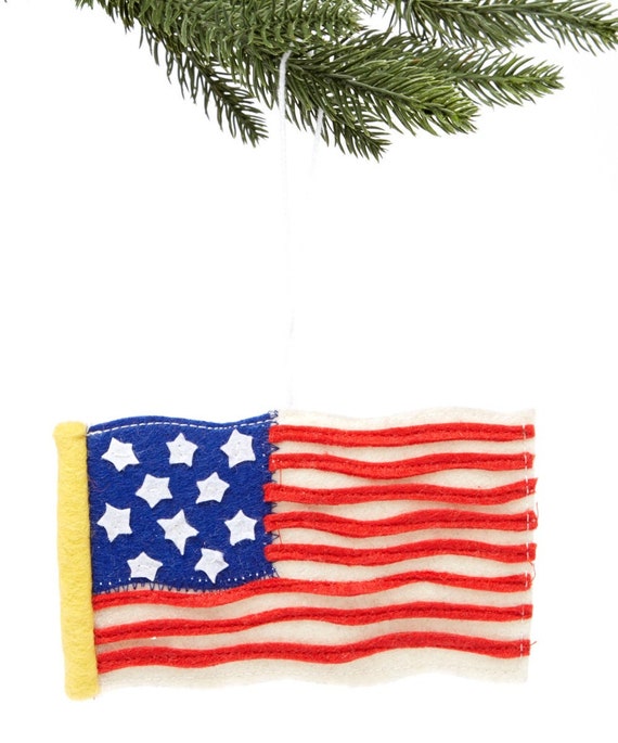 Felt Ornament American Flag Felt Christmas Ornament | Etsy