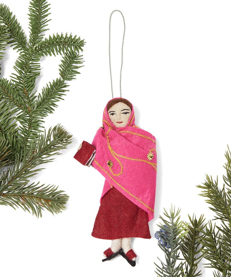 Felt Ornament Malala Felt Christmas Ornament Felt - Etsy