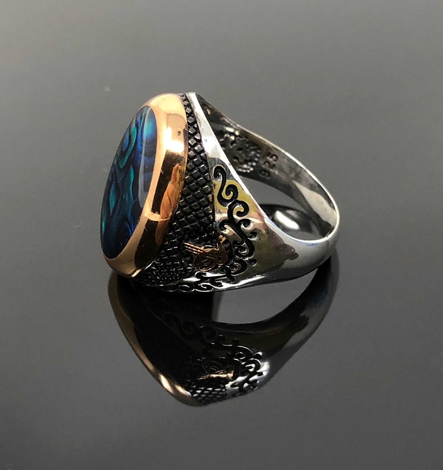 Handmade 925k Sterling Silver Ocean Pearl Enameled Sultan - Etsy