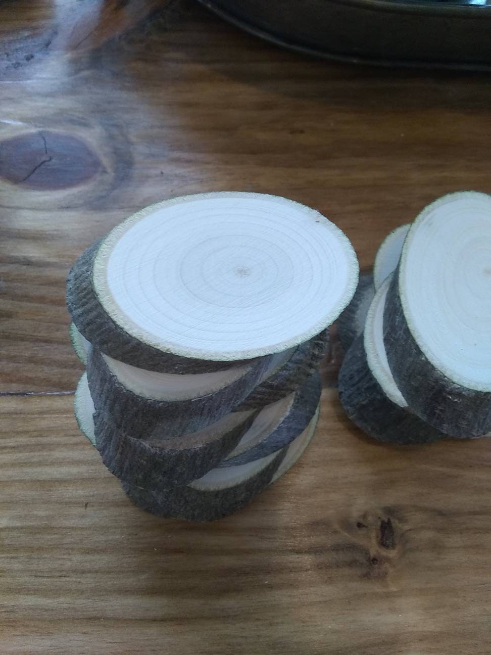 6 Natural Oval Wood Slices - Etsy