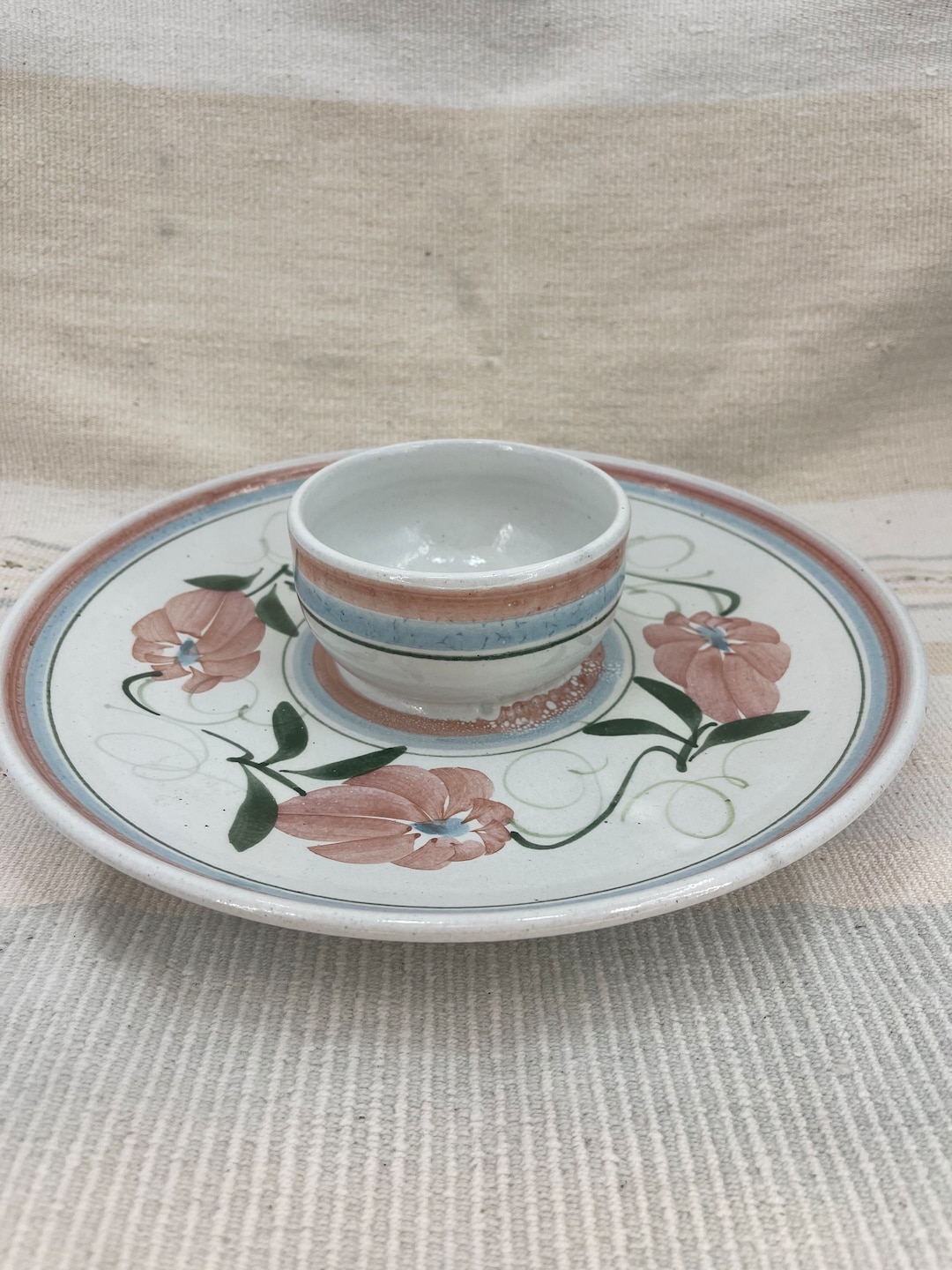 Vintage 1990 Barry Hage Studio Art Pottery Chip and Dip Server / Hage ...