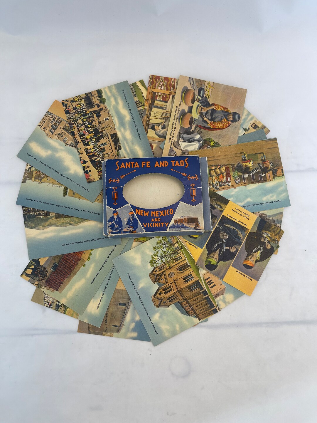 Santa Fe and Taos Souvenir Cards / Vintage Santa Fe Miniature Card Set ...