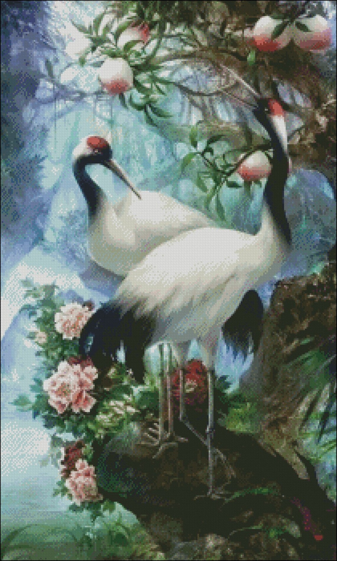 Red-crowned Cranes Counted Cross Stitch Patterns Printable Chart PDF ...