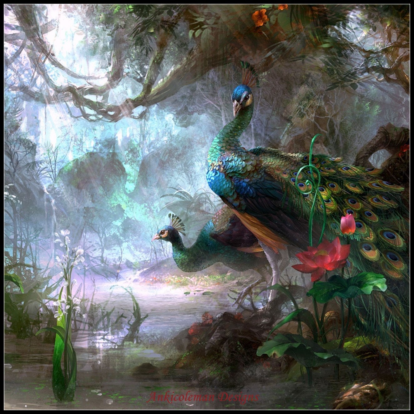 Peacock 2 Counted Cross Stitch Patterns Printable Chart PDF Format ...