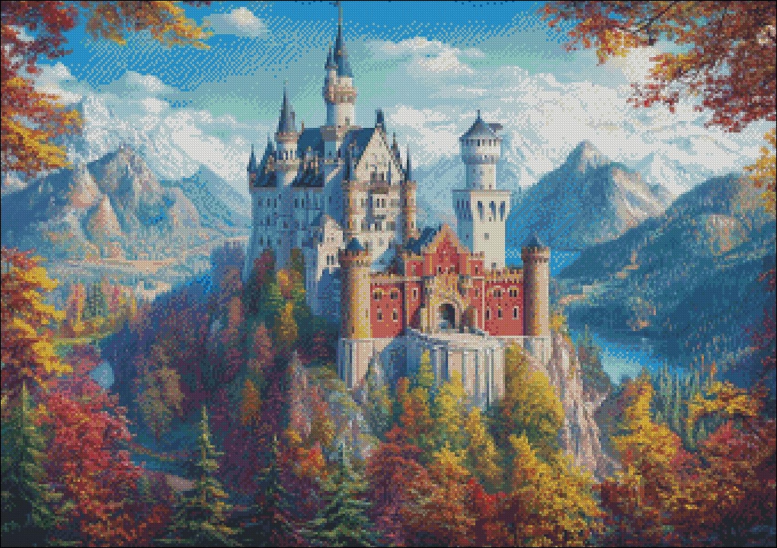 Neuschwanstein Castle 5 - Counted Cross Stitch Patterns - Printable ...