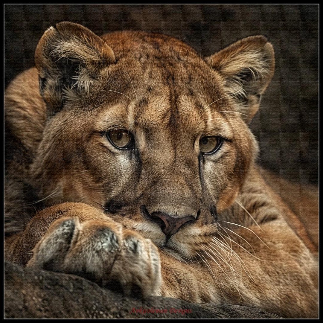 Puma Head Portrait - Counted Cross Stitch Patterns - Printable Chart ...