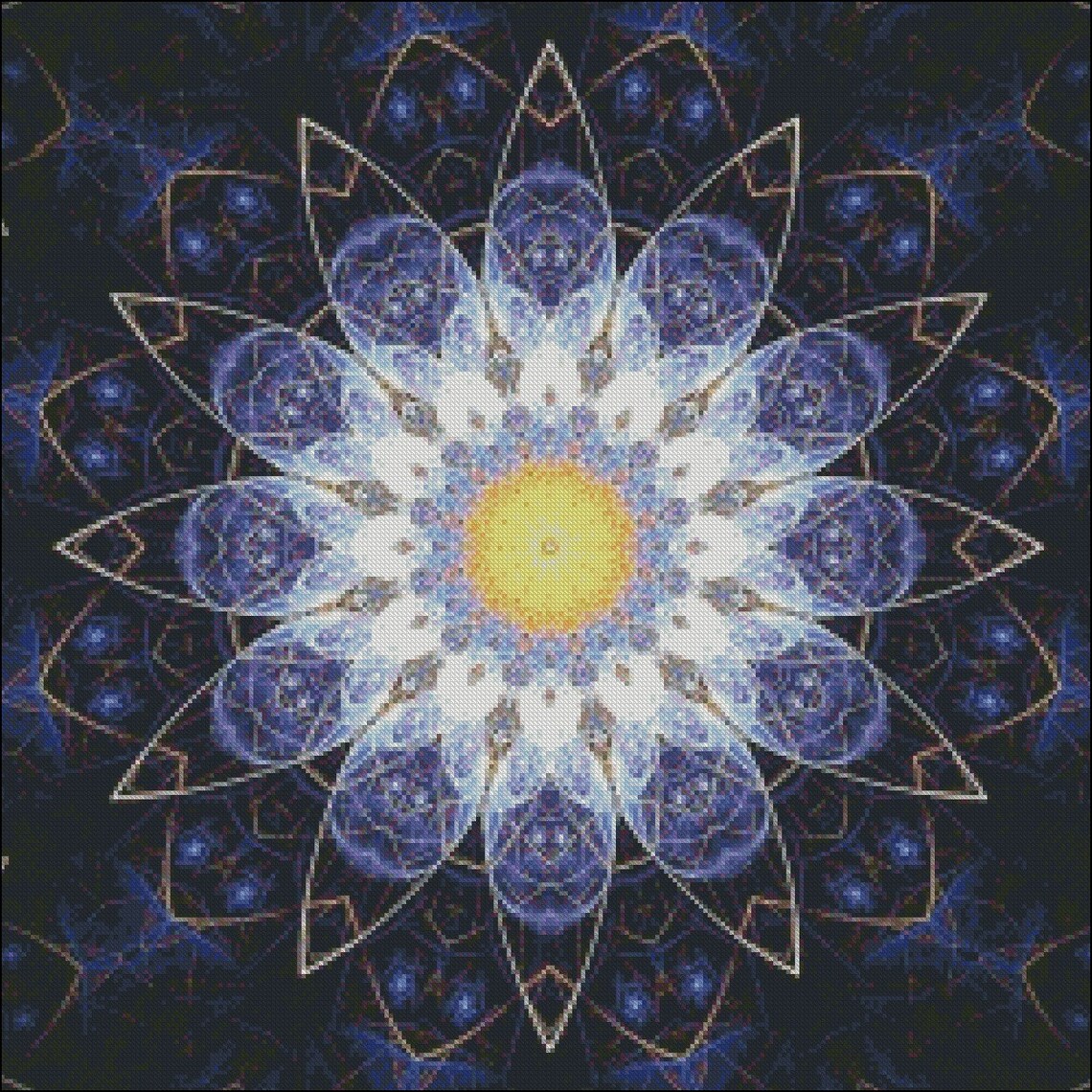 Blooming Mandala 5 Counted Cross Stitch Patterns Printable - Etsy