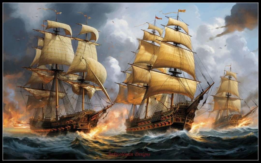 Naval Battle 4 - Counted Cross Stitch Patterns - Printable Chart PDF ...
