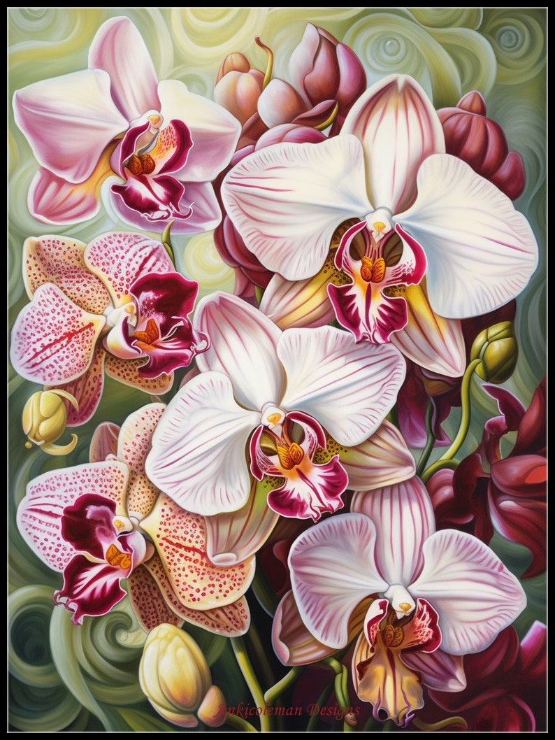 Delicate Orchids Counted Cross Stitch Patterns Printable Chart PDF ...