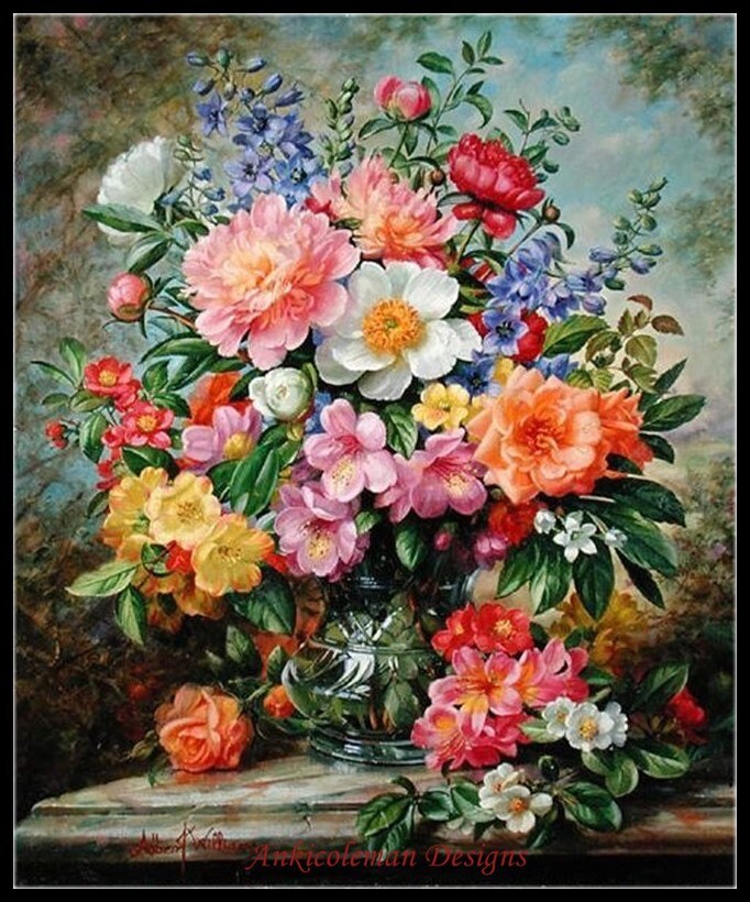 June Flowers in Radiance Counted Cross Stitch Patterns Printable Chart ...