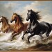 Horses Galloping Printable Wall Art House Decor Fine Art - Etsy