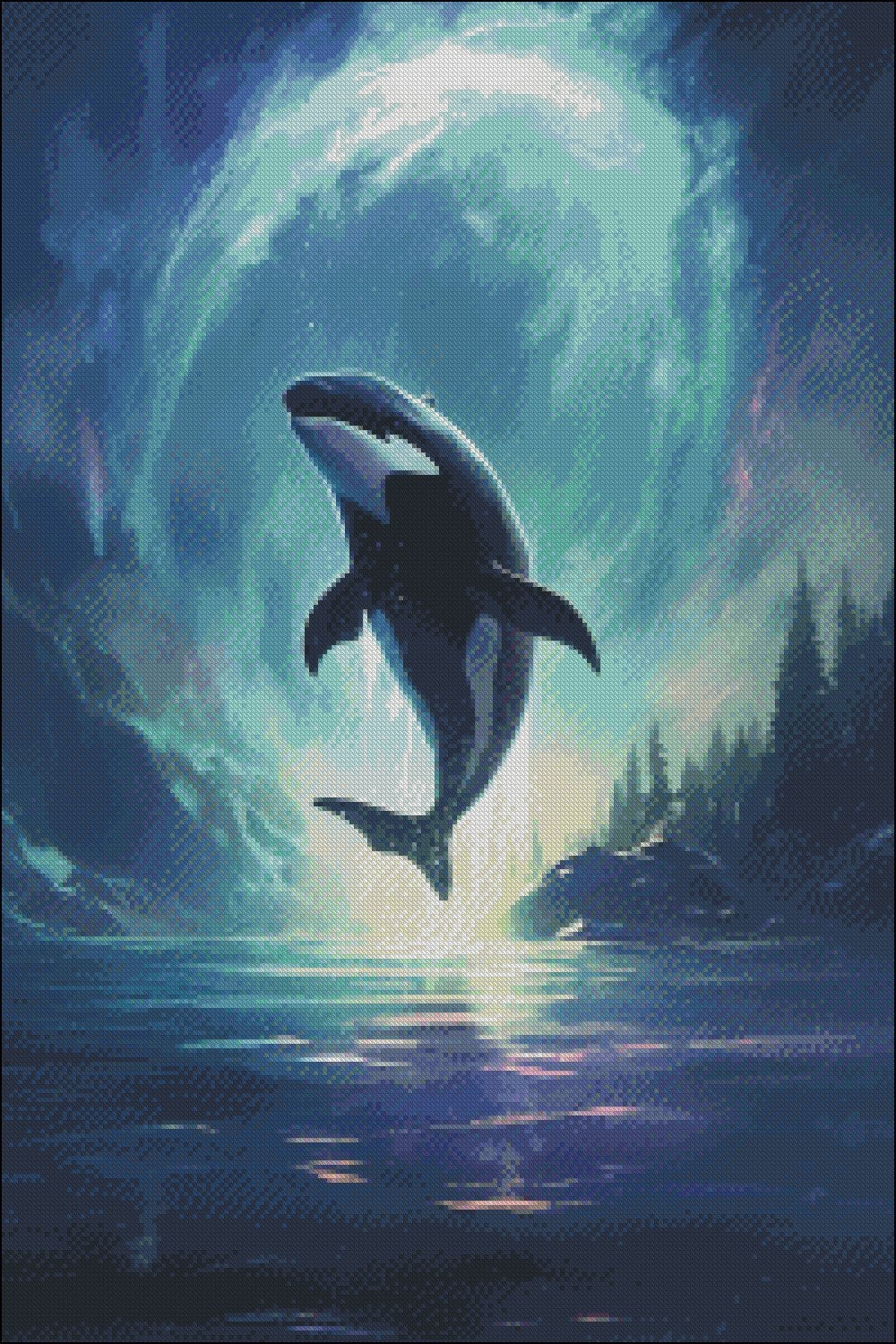 Orca Jumped Out Counted Cross Stitch Patterns Printable - Etsy